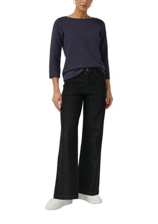 s.Oliver Black Label Sweatshirt im Relaxed Fit mit U-Boot-Ausschnitt