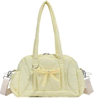 Generic Sac fourre-tout matelass&eacute; pour femme, grand sac &agrave; bandouli&egrave;re avec noeud mignon, sac &agrave; main l&eacute;ger et moelleux pour enseignant, infirmi&egrave;re, travail, sa