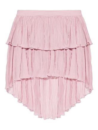 Blumarine jupe asym&eacute;trique &agrave; volants - Rose