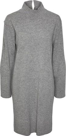 Vero Moda Y.A.S Damen YASEMILIE LS HIGH Neck Knit Dress S.NOOS Strickkleid, Light Grey Melange, XX-Large