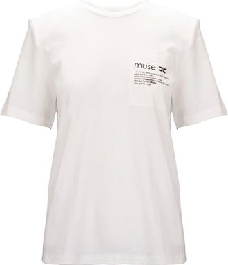 Elisabetta Franchi Femme, Tops, Blanc, Taille: 40 FR T-shirt