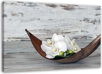 Feeby Cadre d&eacute;co Fleurs Orchid&eacute;e Bois Spa Zen 90x60