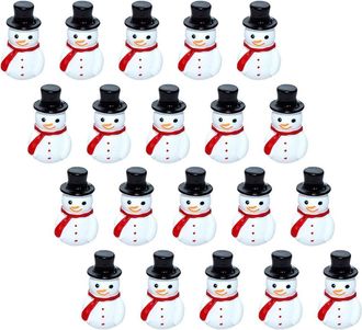 DOITOOL Kleiner Weihnachtsmann Weihnachtsbasteleien 90 Stück Mini-Harz-schneemann-anhänger Mit Schwarzer Kappe Weihnachtsfiguren Anhänger Verzierungen DIY-wei