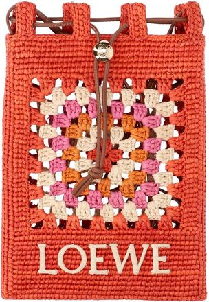 Loewe Pouch Logo In Raffia