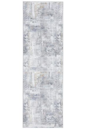 Novel L&auml;ufer Leo, Grau, Textil, Vintage, rechteckig, 80x200 cm, Oeko-Tex Standard 100, rutschfest, waschbar, pflegeleicht, strapazierf&auml;hig, leicht zusammenr