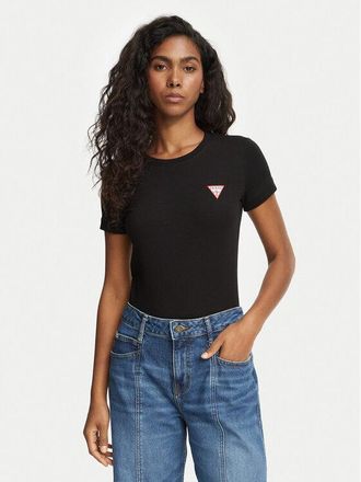 Guess T-Shirt W2YI44 J1314 Schwarz Slim Fit
