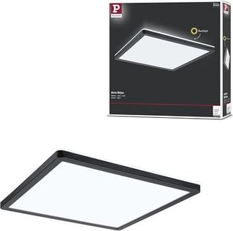 Paulmann Atria Shine 71015 Panneau LED rectangulaire en plastique avec 1 ampoule 16 W Blanc lumière du jour Noir 293 x 293 mm 4000 K