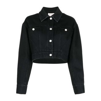 Alexander McQueen Denim Cropped Jacke Made in Italy - - Jackets - Damen - Schwarzk - M