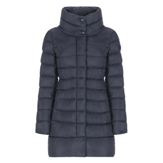 Peuterey Femme, Manteaux, Bleu, Taille: 34 FR Longue doudoune ajust&eacute;e &agrave; col montant