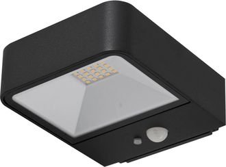 Lucande LED Solarleuchte außen Dava mit Bewegungsmelder (spritzwassergeschützt (Modern) in Schwarz aus Aluminium, Solar-Wandleuchten Wandlampe für Outdoor & G