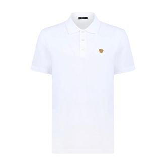 Versace Homme, Tops, Blanc, Taille: S Polo Noir avec Embl&egrave;me M&eacute;duse