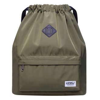 KAUKKO Beutel Rucksack Hipster Kordelzug Turnbeutel Gymsack mit Innentasche Sportbeutel für Damen & Herren, 21L