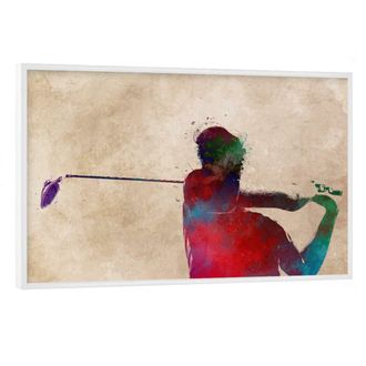 artboxONE Poster mit wei&szlig;em Rahmen 45x30 cm Sport Golf Player Sport Art - Bild Golf digital Art Golf