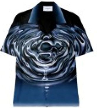 Casablanca Homme, Chemises, Multicolore, Taille: XL Chemise en soie avec imprim&eacute; graphique