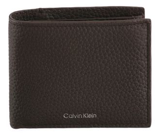 Calvin Klein Geldb&ouml;rse CALVIN KLEIN FOIL EMBOSS EW BILLFOLD W COIN, Herren, schwarz braun, Leder, Strukturmuster, Kleinlederwaren, Unisex Geldbeutel, Portemonnaie 
