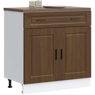 vidaXL Vidaxl - Armoire de cuisine Porto ch&ecirc;ne marron bois ding&eacute;nierie