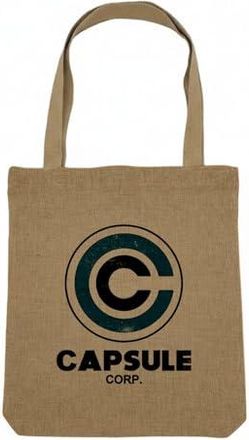 Fabulous Sac Shopping Tote Bag Aspect Lin - Capsule Corp. Geek Jeux Video Serie Film - Sac de Courses Toile Epaisse 360g Beige Naturel Cabas Port&eacute; Epaule Solid