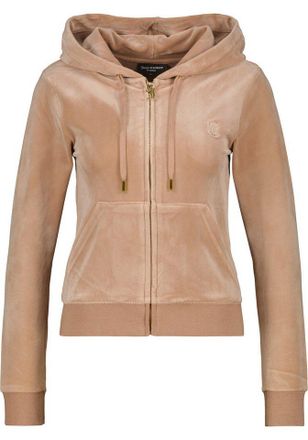Juicy Couture Kapuzennickijacke ROBERTSON HOODIE GOLD HARDWARE Damen Trainingsjacke Damen, Sweatjacke mit Kapuze, Velour, mit Glitzer, Sale