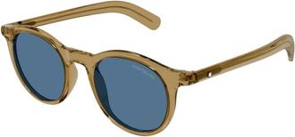 Montblanc Montblanc, unisex, Accessoires, Brun, Taille: 49 MM Lunettes de Soleil Bleu Marron Mod&egrave;le Mb0353S
