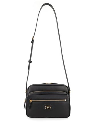 Valentino Garavani Mens Shoulder Bag Antibes Black Leather