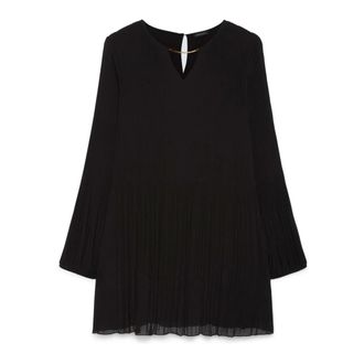 Fiorella Rubino Georgette-Bluse mit Falten und Schmucksteinbesatz - - Blouses & Shirts - Damen - Schwarzk - 3XL