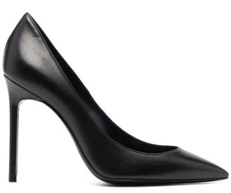 Saint Laurent Anja 105 Black Leather Pointed Toe Pumps Size 36.5