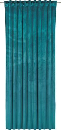 Esposa Fertigvorhang Pablo, Petrol, Textil, Uni, 135x245 cm, Textiles Vertrauen - Oeko-Tex, für Stange und Schiene geeignet, Samtoptik, mit