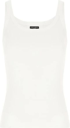 Dolce & Gabbana Femme, Tops, Blanc, Taille: 40 FR Canotta