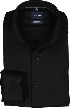 Olymp Herren Hemd schwarz Jersey