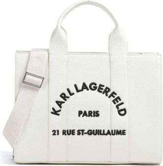 Karl Lagerfeld Femme, Sacs, Blanc, Taille: ONE Size MD Square Tote