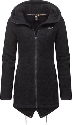 Ragwear Kapuzenstrickjacke Wingi Melange Sportliche Kapuzenjacke mit Teddy-Kunstfell