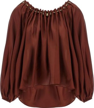 Zimmermann Femme, Blouses et Chemises, Rouge, Taille: 36 FR Aster Silk Habotai Blouse