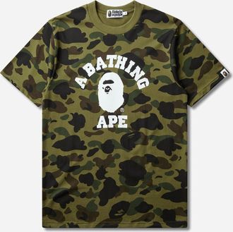 A Bathing Ape Men s 1st Camo College T-Shirt Green