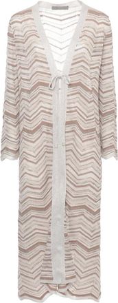 D.exterior Femme, Pulls, Beige, Taille: 38 FR Cardigan Avec Motif G&eacute;om&eacute;trique