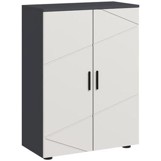 Kleankin Badezimmerschrank Badschrank mit verstellbaren Regalen, Doppelt&uuml;r, Soft-Close -Funktion, Toilettenschrank Beistellschrank f&uuml;r Badezimmer, kleine R&auml;ume