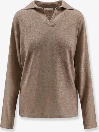 The Row Niosa polo shirt in cotton and linen - THE ROW - gender_Woman