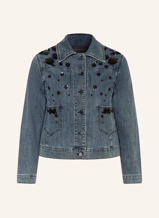 Elena Miro Elena Miro Jeansjacke Mit Pailletten Und Schmuckperlen blau