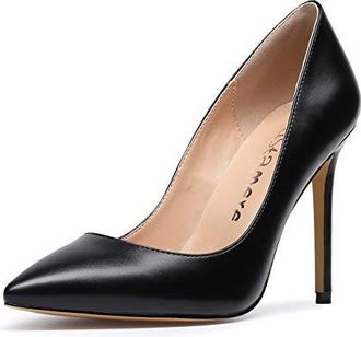 Castamere Escarpins Femme Bout Fermé Aiguille Talon 10CM PU Noir Escarpin EU 39.5