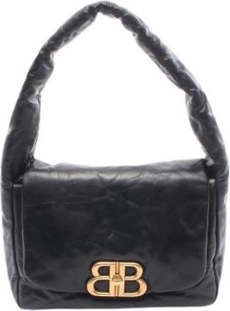 Balenciaga Sac bandouli&egrave;re en cuir Monaco Pre-owned - Femme - Pre-owned - Noir - Taille: ONE Size
