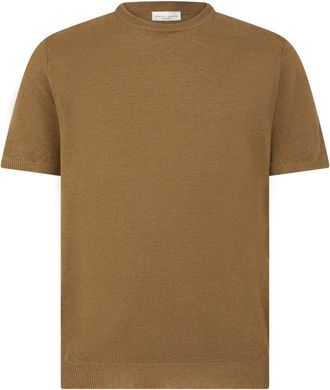 Roberto Collina Homme, Pulls, Beige, Taille: M T-shirt manches courtes effet textur&eacute;