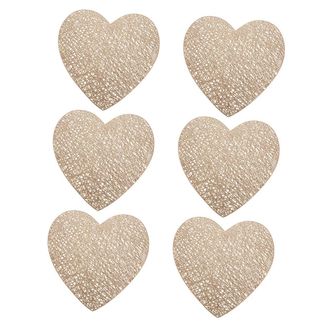 Angoily 6 St&uuml;ck Herzf&ouml;rmiges Tischset rutschfest Hitzebest&auml;ndig Elegant Waschbar Platzmatten f&uuml;r Zuhause Kaffee Restaurant Hochzeit Dekoration