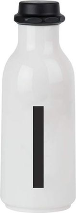DESIGN LETTERS Pers&ouml;nliche Trinkflasche Wei&szlig; (I) | BPA-Frei | 500 ml | Tritan Wasserflasche im Nordisches Design | Auslaufsicher | Sp&uuml;lmaschinengeeignet | erh&auml;ltlich