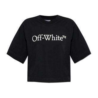 Off-white Kurzes locker geschnittenes T-Shirt - - Tops - Damen - Schwarzk - M