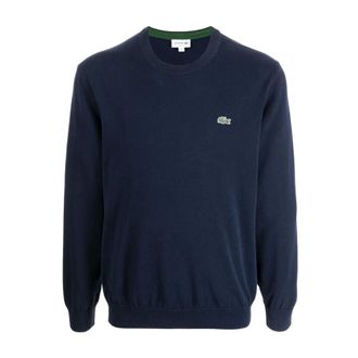 Lacoste Homme, Pulls, Bleu, Taille: S Pull Col Rond Coton Monochrome