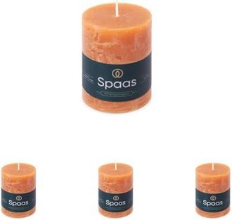 Spaas Rustikale Stumpenkerze 70/95 mm 35St. - orange (Packung mit 4)