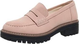 Generic Mocassins orthopédiques pour femmes, mocassins en daim à enfiler, bordure rétro, bout rond, semelle épaisse pour bureau, rose, 43.5 EU