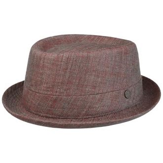 Lierys Chapeau en Lin Classic Pork Pie Homme - Made in Italy de Soleil DEte avec Doublure Printemps-ete Printemps Ete - M (56-57 cm) Rouge