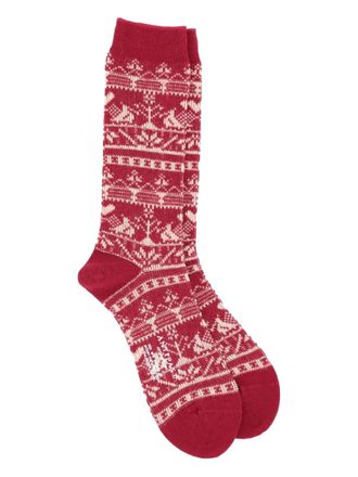 Antipast Socken mit Fair-Isle-Strickmuster - Rot