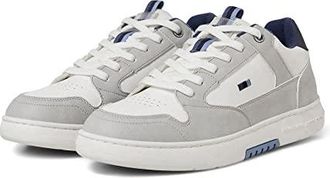 Jack & Jones Homme JFWHEATH PU Noos Basket, Bright White/Detail:Block Vapor Blue, 45 EU