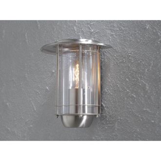 Konstsmide Moderne Außenwandleuchte TRENTO aus Edelstahl und Acrylglas, Höhe 25cm